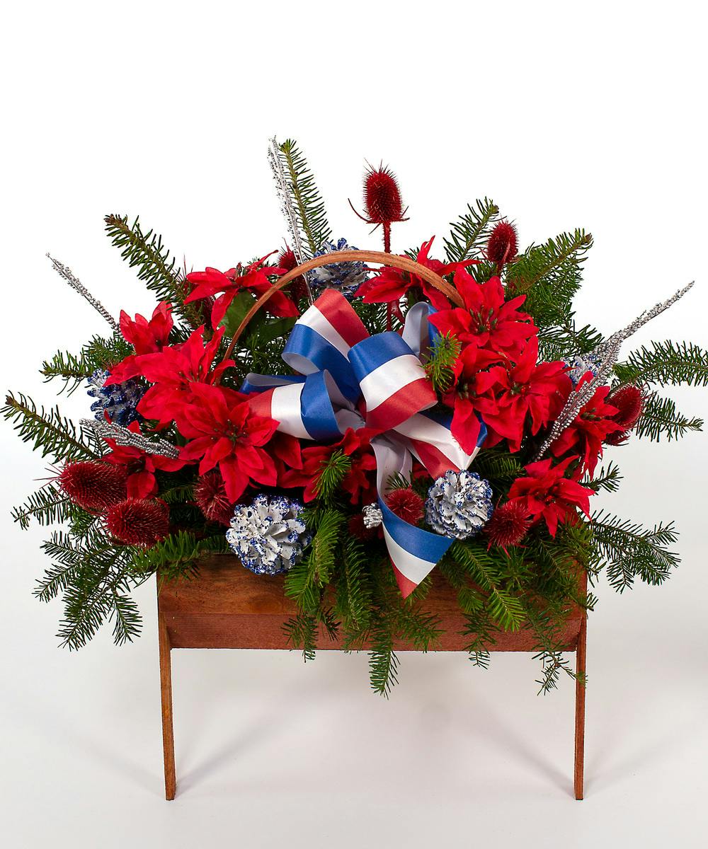 Small Cemetery Basket | Seasonal Cemetery Baskets (MA) Currans Flowers