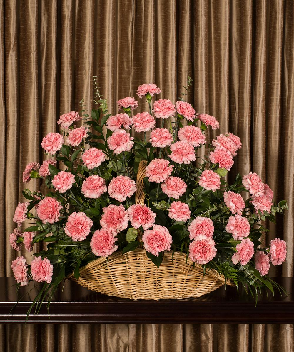 Pink Carnation Fireside Basket - Same-day delivery Danvers (MA) Currans ...
